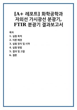 화학공학과 자외선 가시광선 분광기, FTIR 분광기 결과보고서-1페이지