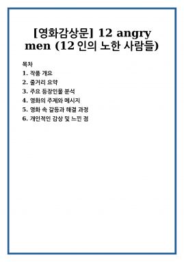 [영화감상문] 12 angry men (12인의 노한 사람들)-1페이지