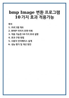 bmp Image 변환 프로그램 10가지 효과 적용가능-1페이지