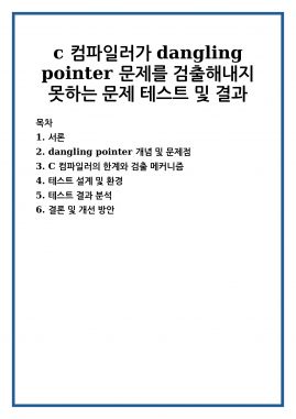 c 컴파일러가 dangling pointer 문제를 검출해내지 못하는 문제 테스트 및 결과-1페이지