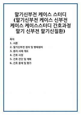 말기신부전 케이스 스터디 (말기신부전 케이스 신부전 케이스 케이스스터디 간호과정 말기 신부전 말기신질환)-1페이지