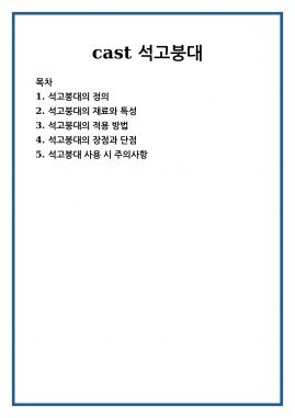 cast 석고붕대 레포트 자료-1페이지