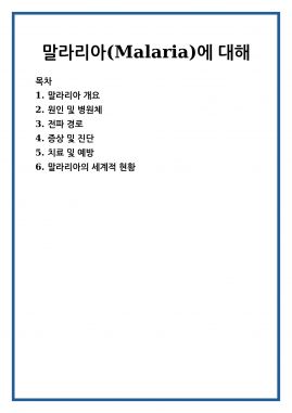 말라리아(Malaria)에 대해-1페이지