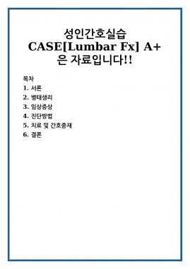 성인간호실습CASE[Lumbar Fx]-1페이지