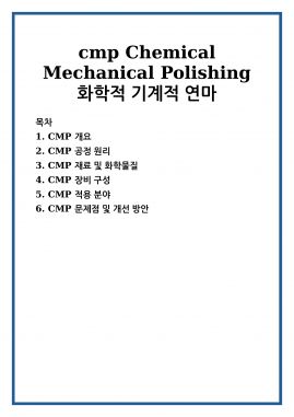 cmp Chemical Mechanical Polishing 화학적 기계적 연마-1페이지