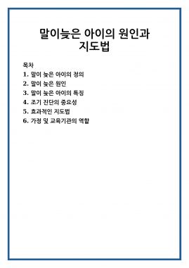 말이늦은 아이의 원인과 지도법-1페이지