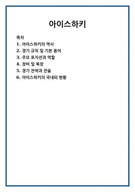 아이스하키 레포트 자료-1페이지