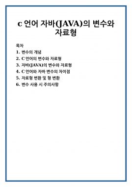 c언어 자바(JAVA)의 변수와 자료형-1페이지