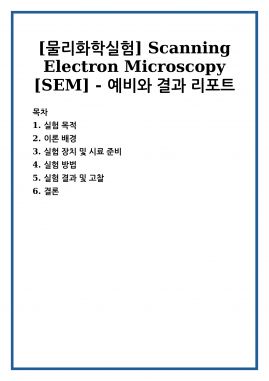 [물리화학실험] Scanning Electron Microscopy [SEM] - 예비와 결과 리포트-1페이지