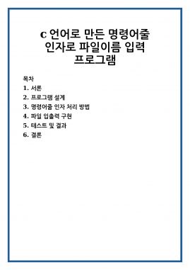 c언어로 만든 명령어줄 인자로 파일이름 입력 프로그램-1페이지