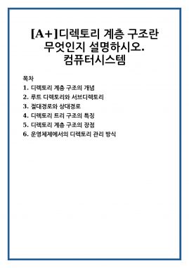 디렉토리 계층 구조란 무엇인지 설명하시오. 컴퓨터시스템-1페이지