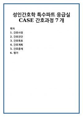 성인간호학 특수파트 응급실 CASE 간호과정 7개-1페이지
