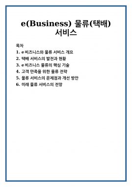 e(Business) 물류(택배) 서비스-1페이지
