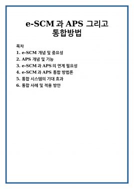 e-SCM과 APS 그리고 통합방법-1페이지