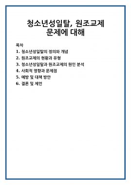 청소년성일탈, 원조교제 문제에 대해-1페이지