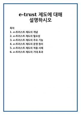e-trust 제도에 대해 설명하시오-1페이지