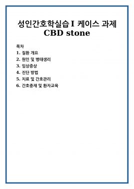 성인간호학실습I 케이스 과제 CBD stone-1페이지