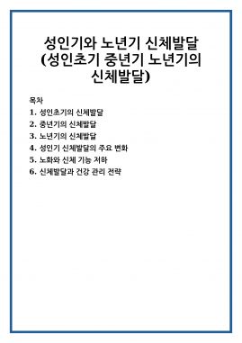 성인기와 노년기 신체발달(성인초기 중년기 노년기의 신체발달)-1페이지