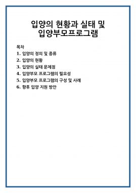 입양의 현황과 실태 및 입양부모프로그램-1페이지