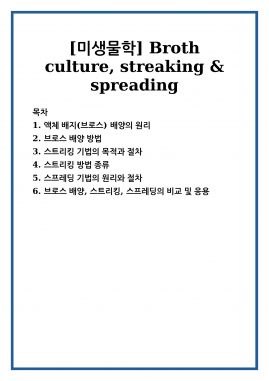 [미생물학] Broth culture, streaking & spreading-1페이지