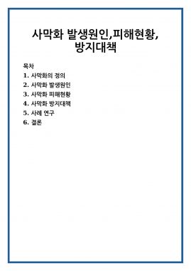 사막화 발생원인,피해현황,방지대책-1페이지