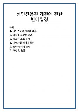 성인전용관 개관에 관한 반대입장-1페이지