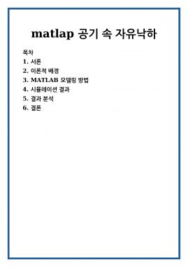 matlap 공기 속 자유낙하-1페이지