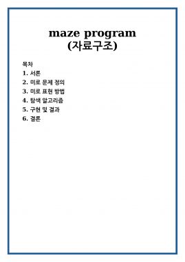 maze program (자료구조)-1페이지