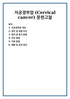 자궁경부암 (Cervical cancer) 문헌고찰-1페이지