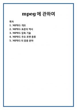 mpeg에 관하여 레포트 자료-1페이지