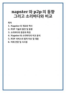 napster와 p2p의 동향 그리고 소리바다와 비교-1페이지