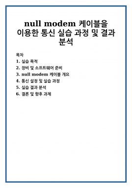 null modem 케이블을 이용한 통신 실습 과정 및 결과 분석-1페이지