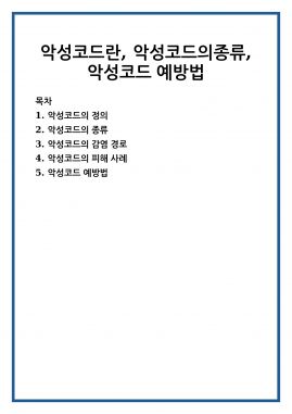 악성코드란, 악성코드의종류, 악성코드 예방법-1페이지