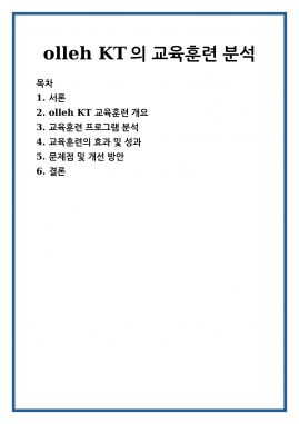 olleh KT의 교육훈련 분석-1페이지