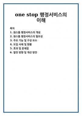 one stop 행정서비스의 이해-1페이지