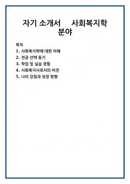 자기 소개서     사회복지학 분야-1페이지
