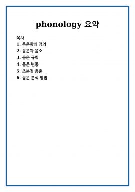 phonology 요약 레포트 자료-1페이지