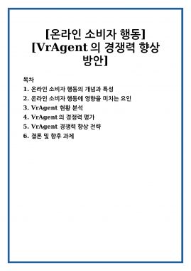 [온라인 소비자 행동][VrAgent의 경쟁력 향상 방안]-1페이지