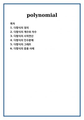 polynomial 레포트 자료-1페이지