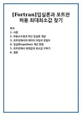[Fortran]입실론과 포트란 허용 최대최소값 찾기-1페이지