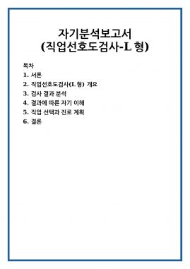 자기분석보고서(직업선호도검사-L형)-1페이지