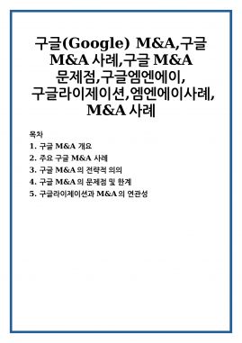 구글(Google) M&A,구글M&A사례,구글M&A문제점,구글엠엔에이,구글라이제이션,엠엔에이사례,M&A사례-1페이지