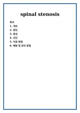 spinal stenosis 레포트 자료-1페이지