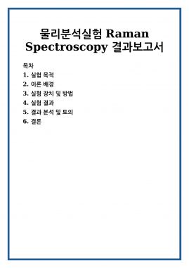 물리분석실험 Raman Spectroscopy 결과보고서-1페이지