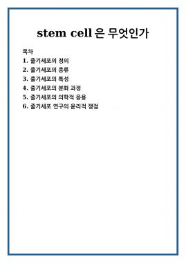stem cell은 무엇인가-1페이지