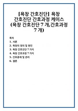 [욕창 간호진단] 욕창 간호진단 간호과정 케이스 (욕창 간호진단7개,간호과정7개)-1페이지