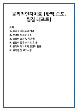 물리적인자치료 [핫팩,습포,찜질 레포트]-1페이지