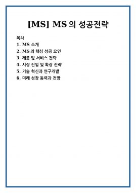 [MS] MS의 성공전략-1페이지
