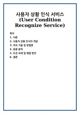 사용자 상황 인식 서비스(User Condition Recognize Service)-1페이지