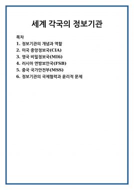 세계 각국의 정보기관-1페이지